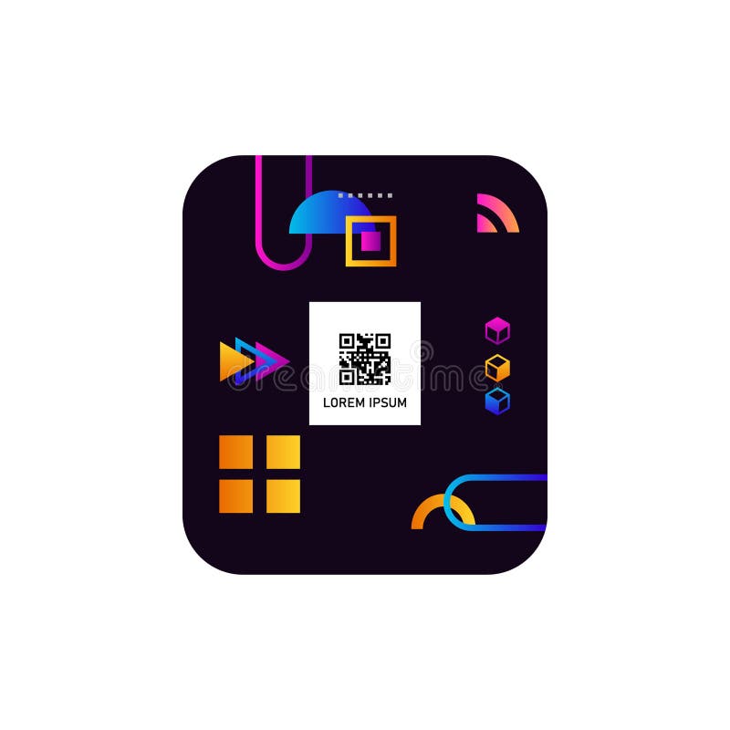 Barcode Qr Label with Abstract Design Stock Vector - Illustration of ...