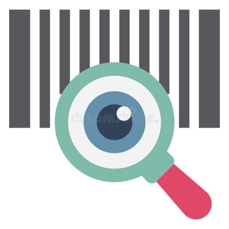 Barcode Reader, Barcode with Magnifier Isolated Vector Icon Which Can ...