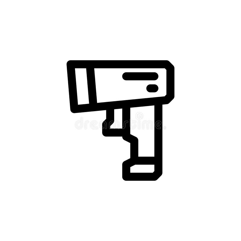 Barcode Reader Vector Icon. Computer Component Icon Outline Style ...