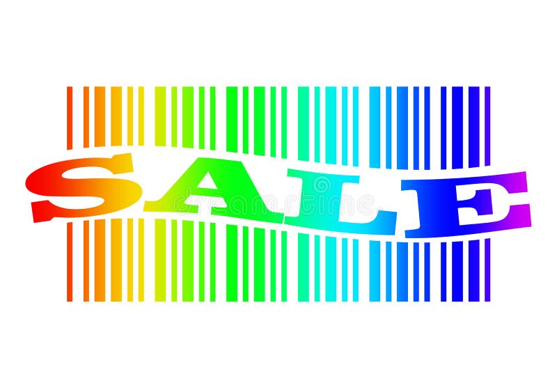 Barcode with sale word stock vector. Illustration of barcode - 142909371