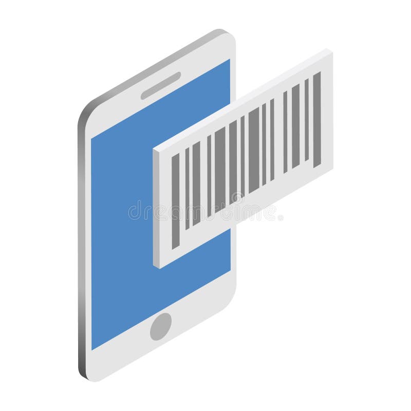 Barcode Scan - Isometric 3d Illustration. Stock Illustration ...
