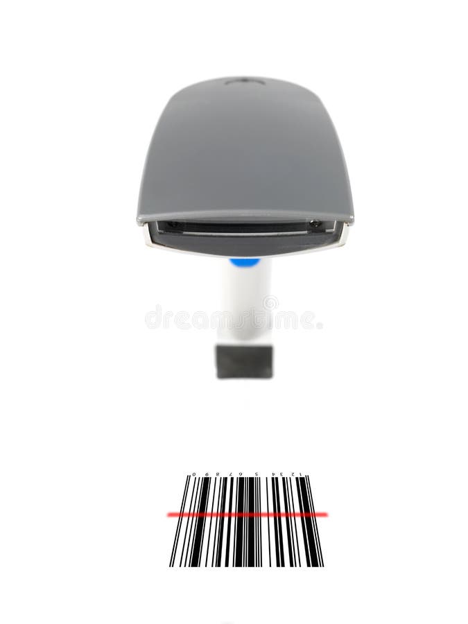 The Manual Scanner of Bar Code in a Female Hand Stock Photo - Image of ...