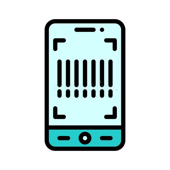 Barcode Scanner App Icon, Mobile Application Vector Illustration Stock ...