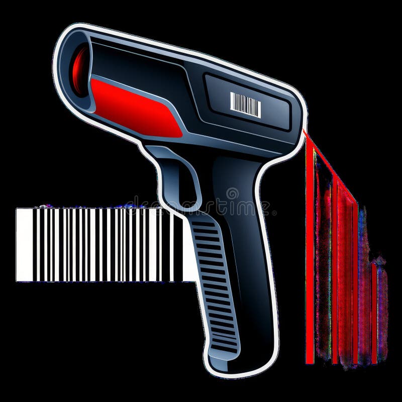 Barcode Scanner App Icon with Barcode and Red Laser Line Stock ...