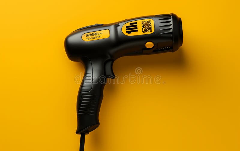 Barcode Scanner Black Yellow Background -Generative Ai Stock ...