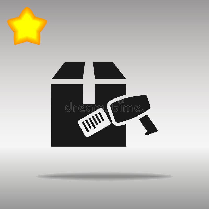 Barcode scanner with box stock vector. Illustration of brown - 78944522