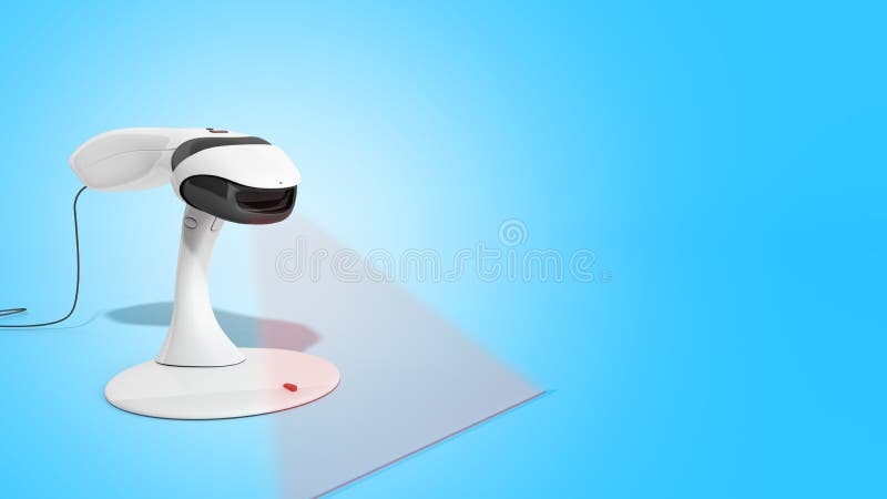 Barcode Scanner 3d Render on Blue Background Stock Illustration ...