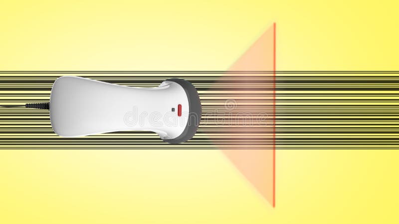 Barcode Scanner 3d Render on Color Background Stock Illustration ...