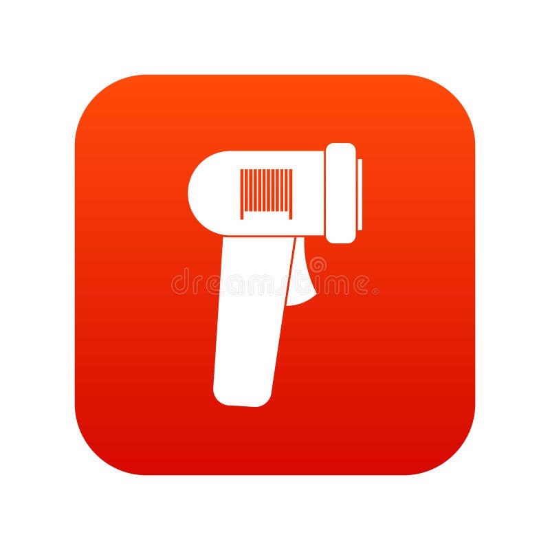 Barcode Scanner Icon Digital Red Stock Vector - Illustration of gather ...