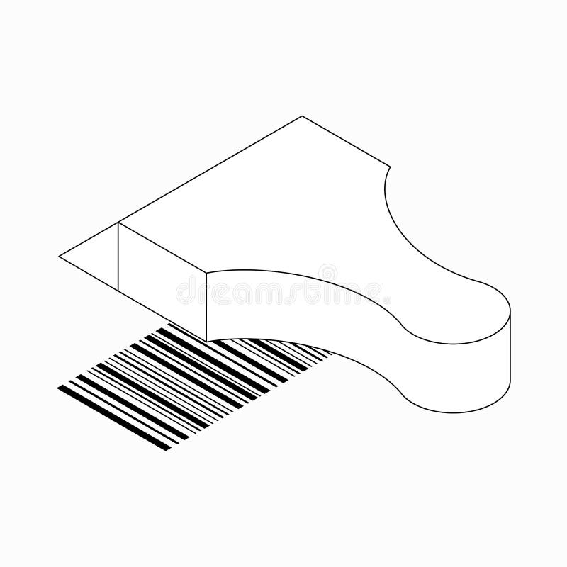 Barcode Scanner Icon, Isometric 3d Style Stock Vector - Illustration of ...