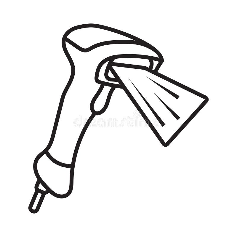 Barcode Scanner with Laser Line Art Icon for Apps and Websites Stock ...