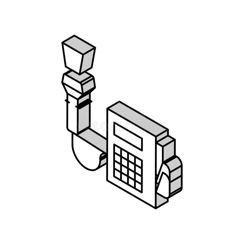 Barcode Scanner with Pos Terminal Isometric Icon Vector Illustration ...