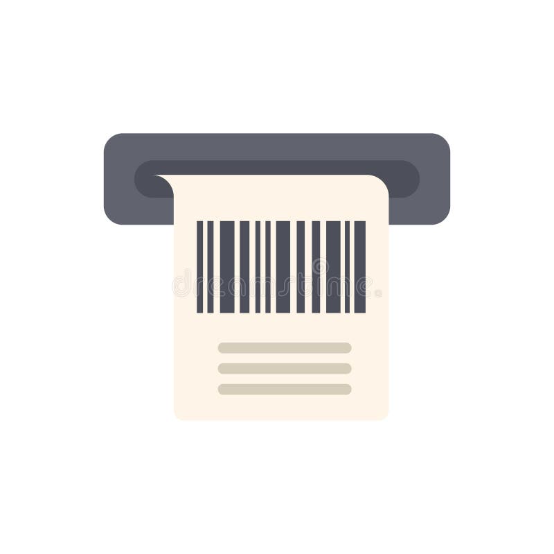 Barcode Scanner Printing Receipt with Barcode Information Stock ...