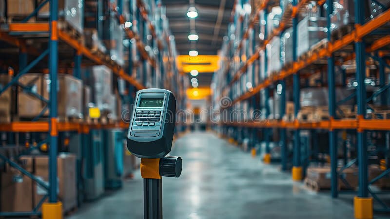 Barcode Scanner in the Product Warehouse Stock Illustration ...