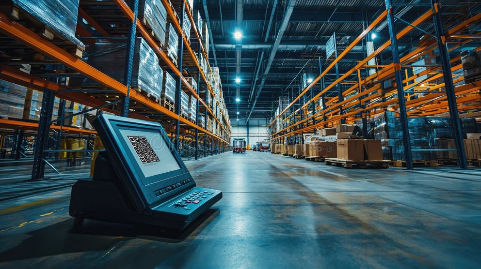 Barcode Scanner in the Product Warehouse Stock Image - Image of laser ...