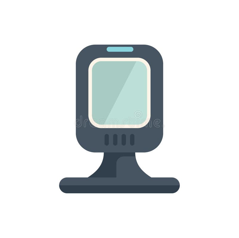 Barcode Scanner Standing on a Countertop Scanning Products Stock ...