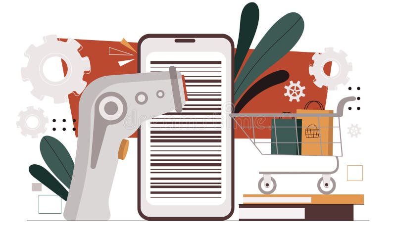 Barcode Scanner Vector Concept Stock Vector - Illustration of examining ...