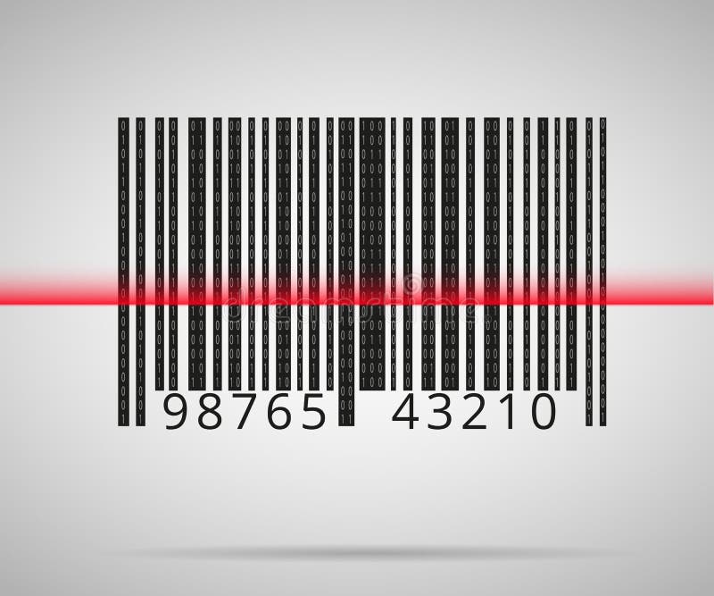 Red barcode scanning stock illustration. Illustration of detail - 9172237