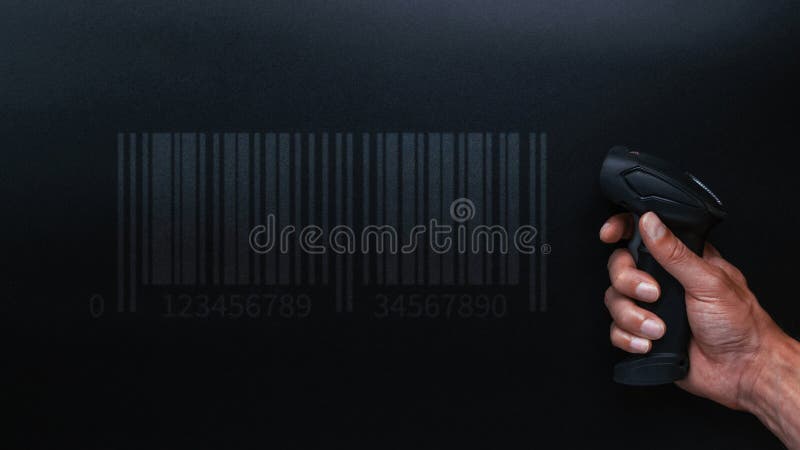 Barcode Scanning. Reader Laser Scanner for Warehouse. Retail Label ...