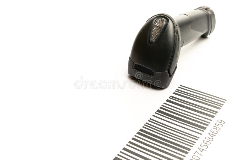 Barcode Scanning. Reader Laser Scanner for Warehouse. Retail Label ...