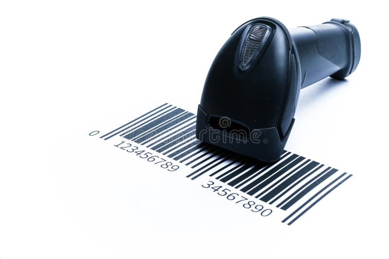 Barcode Scanning. Reader Laser Scanner for Warehouse. Retail Label ...