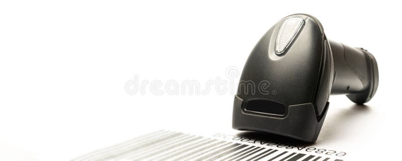Barcode Scanning. Reader Laser Scanner for Warehouse. Retail Label ...