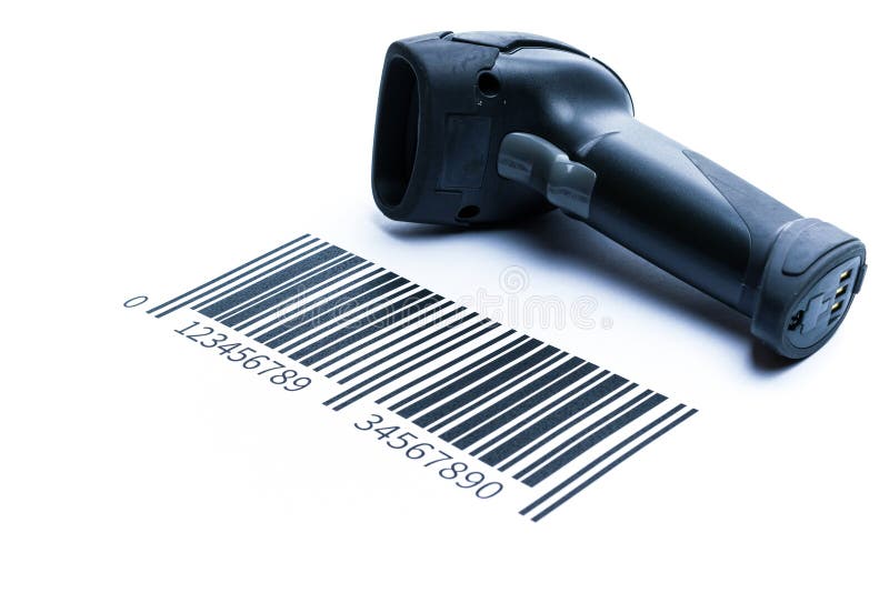 Barcode Scanning. Reader Laser Scanner for Warehouse. Retail Label ...