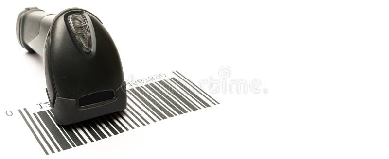 Barcode Scanning. Reader Laser Scanner for Warehouse. Retail Label ...