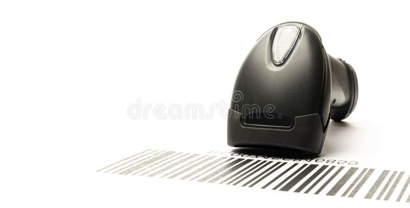 Barcode Scanning. Reader Laser Scanner for Warehouse. Retail Label ...