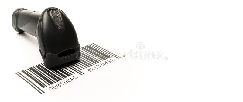 Barcode Scanning. Reader Laser Scanner for Warehouse. Retail Label ...
