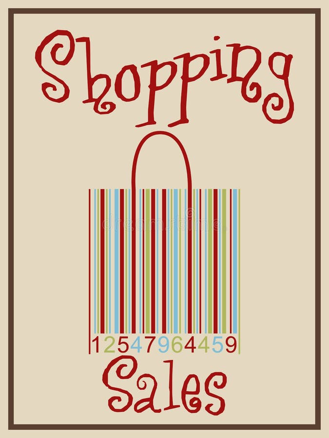 Barcode shopping bag stock vector. Illustration of code - 30547051