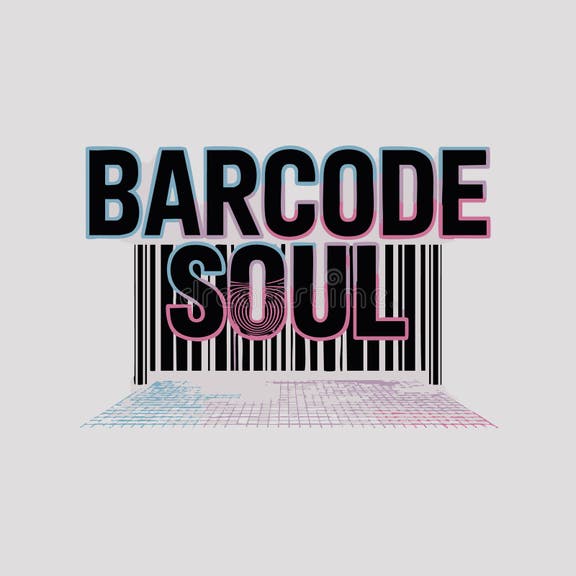 Barcode Soul Text Graphic with Stylized Barcode and Grid Pattern Vector ...