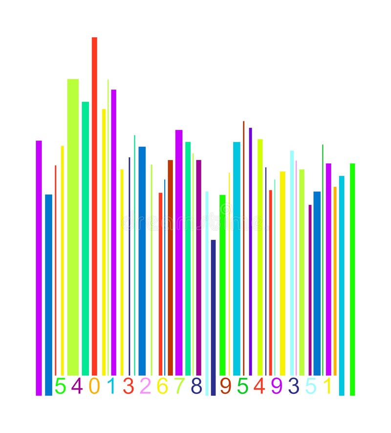 Colored bar code stock illustration. Illustration of computer - 2512354