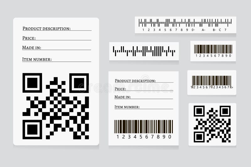 Barcode Sticker Set Vector. Stock Vector - Illustration of scanner ...