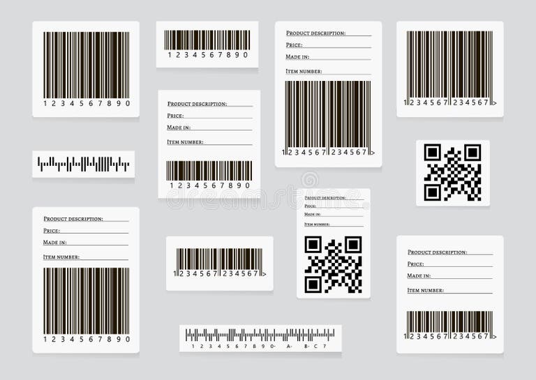 Barcode Sticker Set Vector. Stock Vector - Illustration of packaging, concept: 160838032