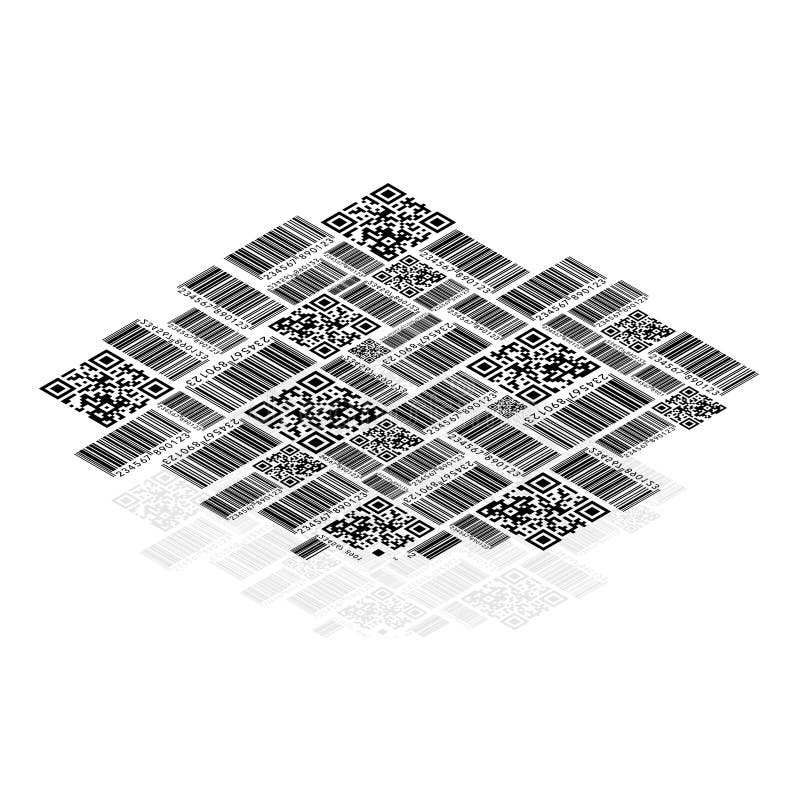 Barcode Style Isometric Pattern Background Stock Vector - Illustration ...