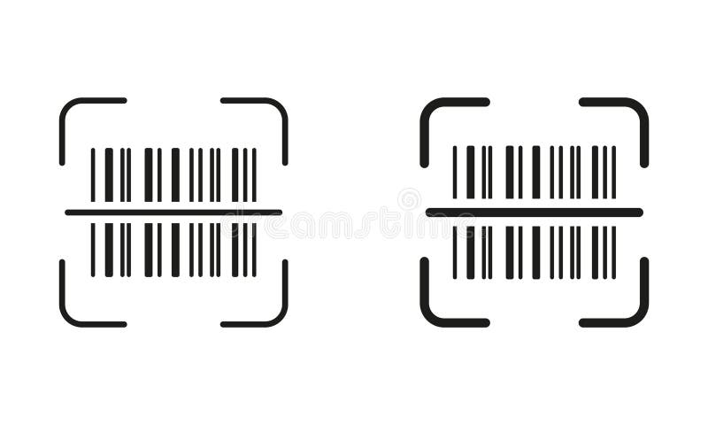 Barcode Tag Scanner Pictogram. Scan Bar Code Line and Silhouette Black ...