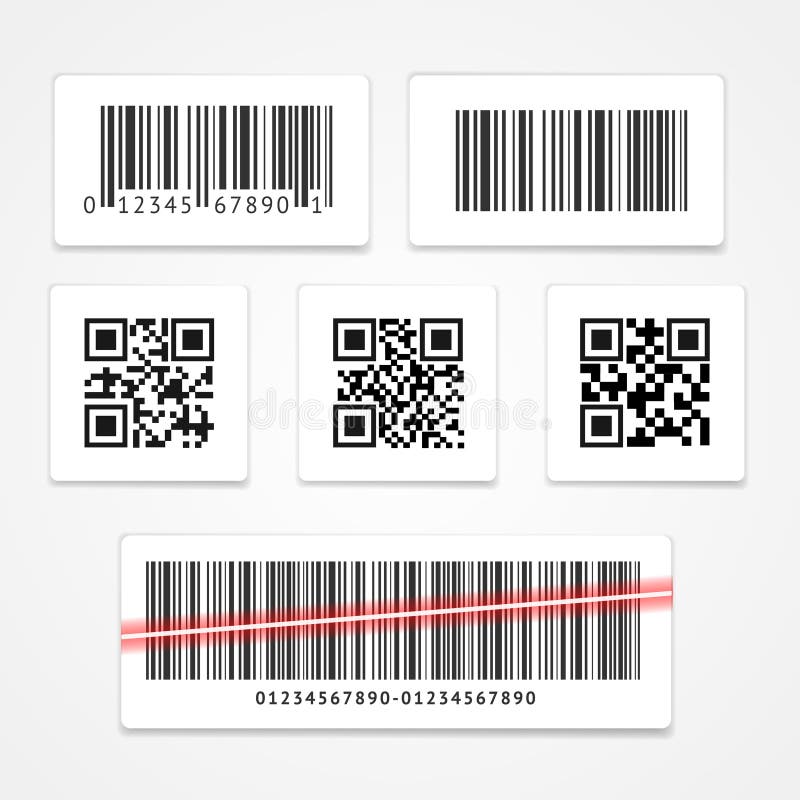 Barcode Tag or Sticker Set. Vector Stock Vector - Illustration of ...