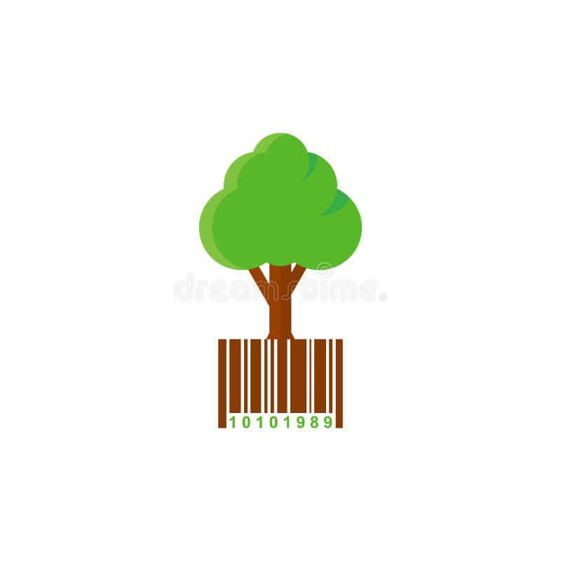 Barcode Tree Logo Icon Design Stock Vector - Illustration of logo ...