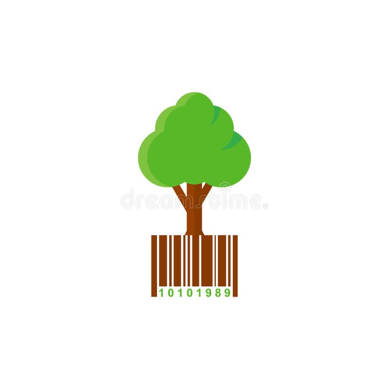 Barcode Tree Logo Icon Design Stock Vector - Illustration of logo ...