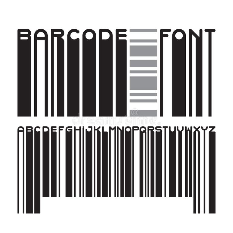 Barcode typeface font stock vector. Illustration of alphabet - 78197868