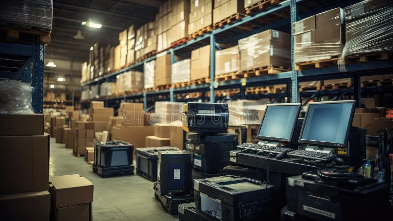 Barcode Warehouse Technology Stock Illustration - Illustration of ...