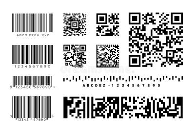 Barcodes. QR-code Identification Labels. Realistic Inventory Codes with ...