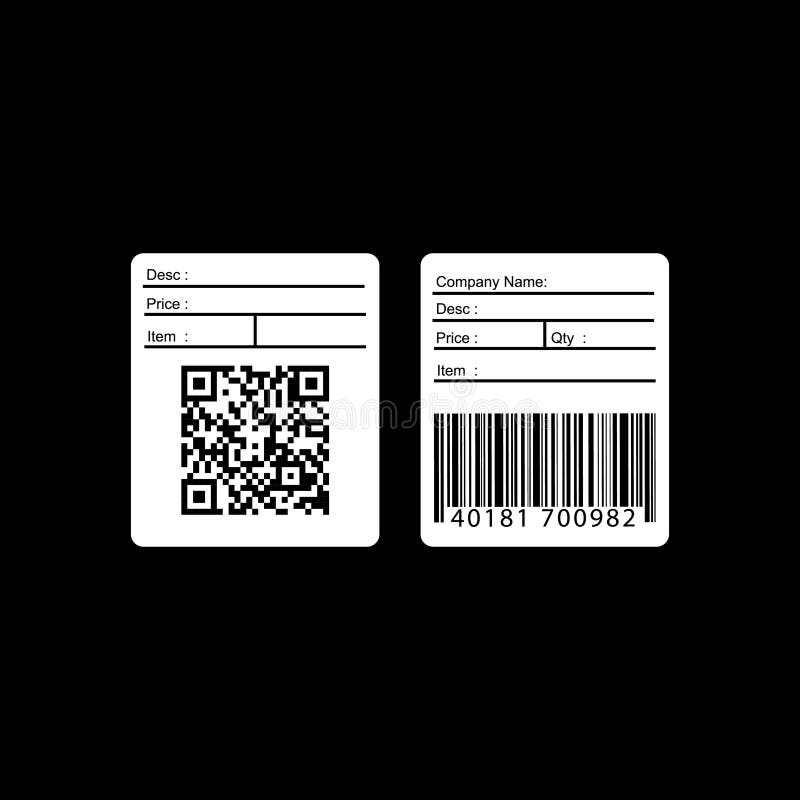 Supermarket Scan Code Bars Qr Codes Label Set Stock Illustrations – 5 ...