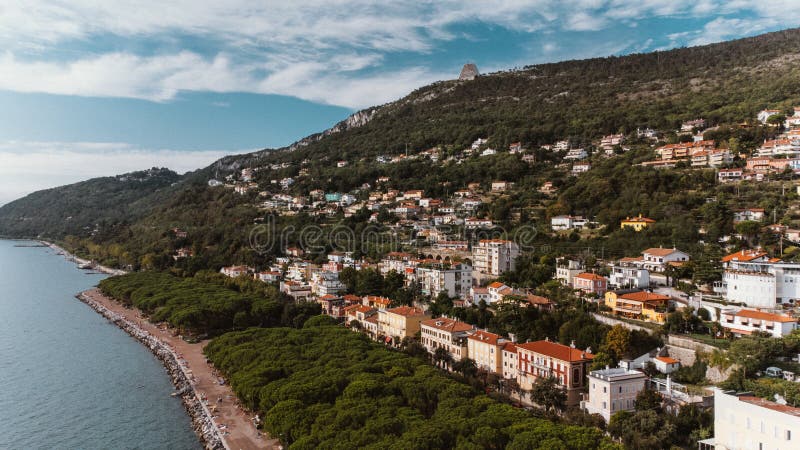 Barcola Beach Trieste from Above Stock Photo - Image of landscape ...