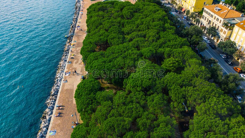 Barcola Beach Trieste from Above Stock Image - Image of friuli ...