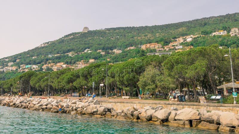 Barcola Beach Trieste, Italy Stock Photo - Image of european, landscape ...