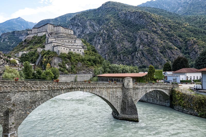 Bard Fortress in the Italian Alps Stock Image - Image of aosta ...
