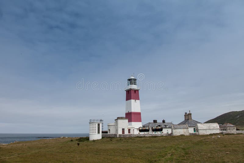 Bardsey Island Lighthouse stock image. Image of coastline - 35907057