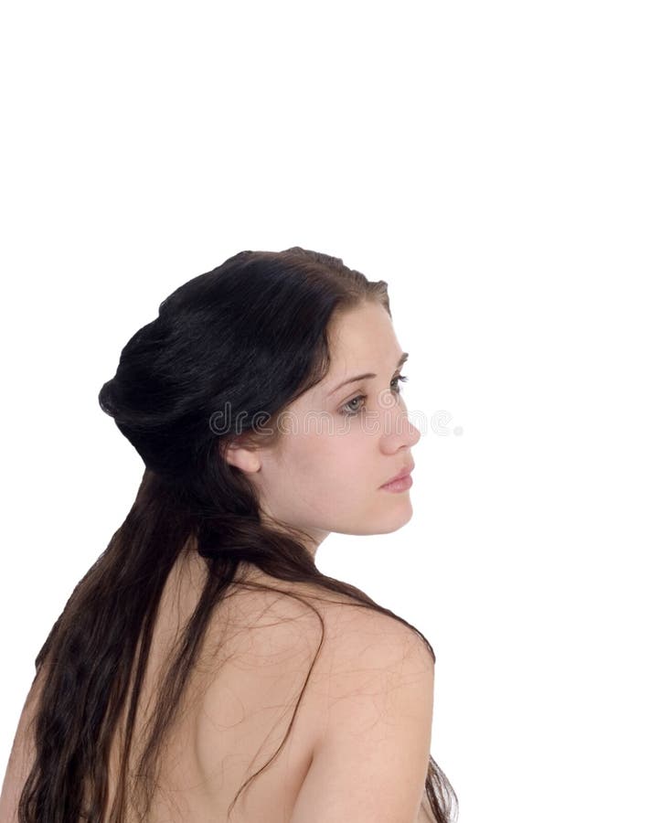 Bare Back Profile Portrait Young Woman Stock Image - Image of lady ...